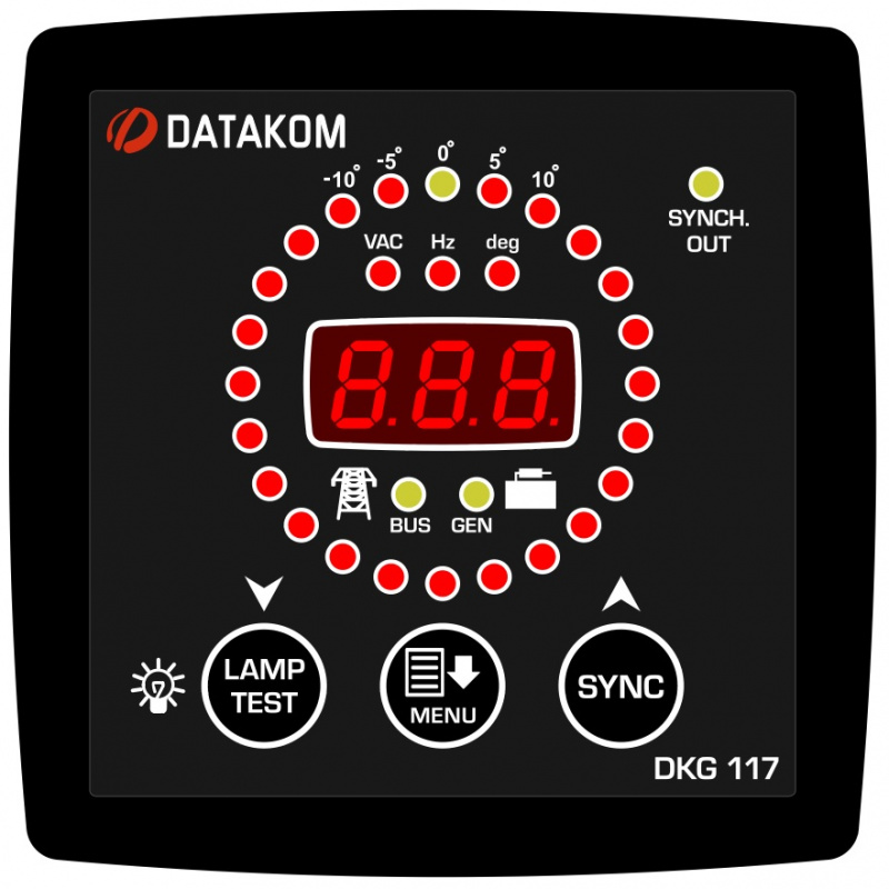 Datakom DKG-117, 96x96mm Synchroscope & check Synch relay controller ...