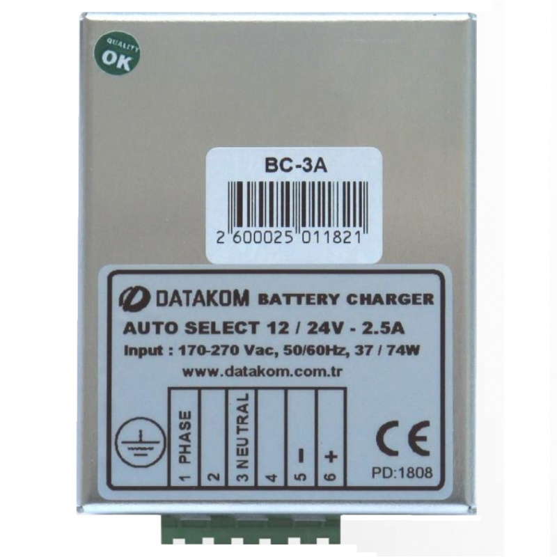 DATAKOM BC-3A Auto Select Battery Chargers. ATS, AMF, AVR, ECM, DKG ...