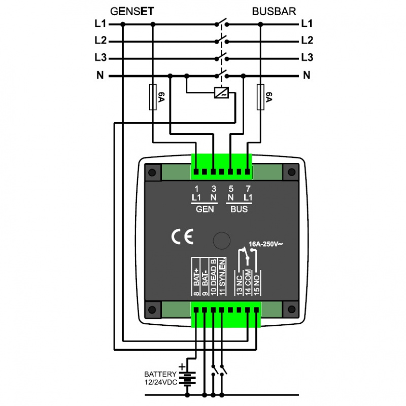 Datakom DKG-117, 96x96mm Synchroscope & check Synch relay controller ...